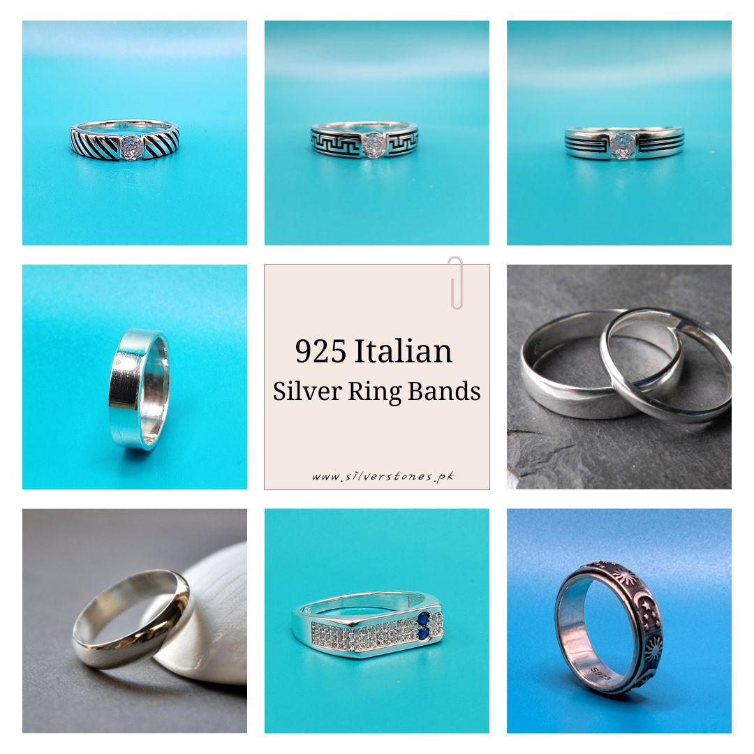 Elegant 925 Silver Ring Bands - Italian & Turkish Styles