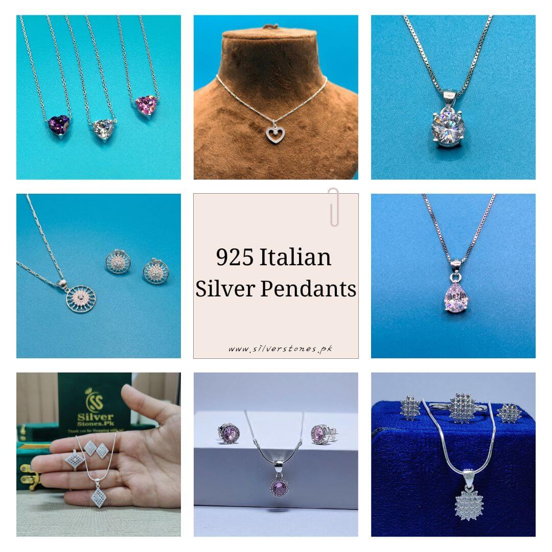 Italain 925 Sterling Silver Pendant Sets