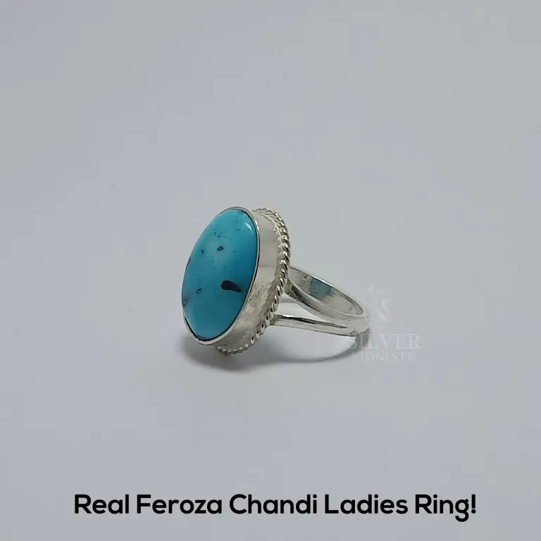 Real Feroza Stone Chandi Ladies Ring – SilverStones.Pk