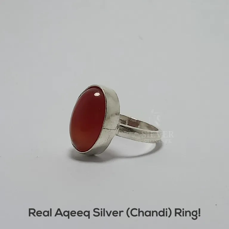Real Aqeeq Silver (Chandi) Ring