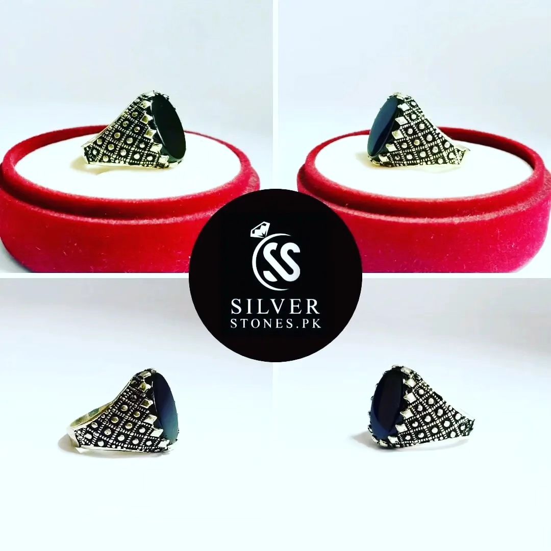 Real Aqeeq Turkish Silver (Chandi) Ring For Men’s – SilverStones.Pk